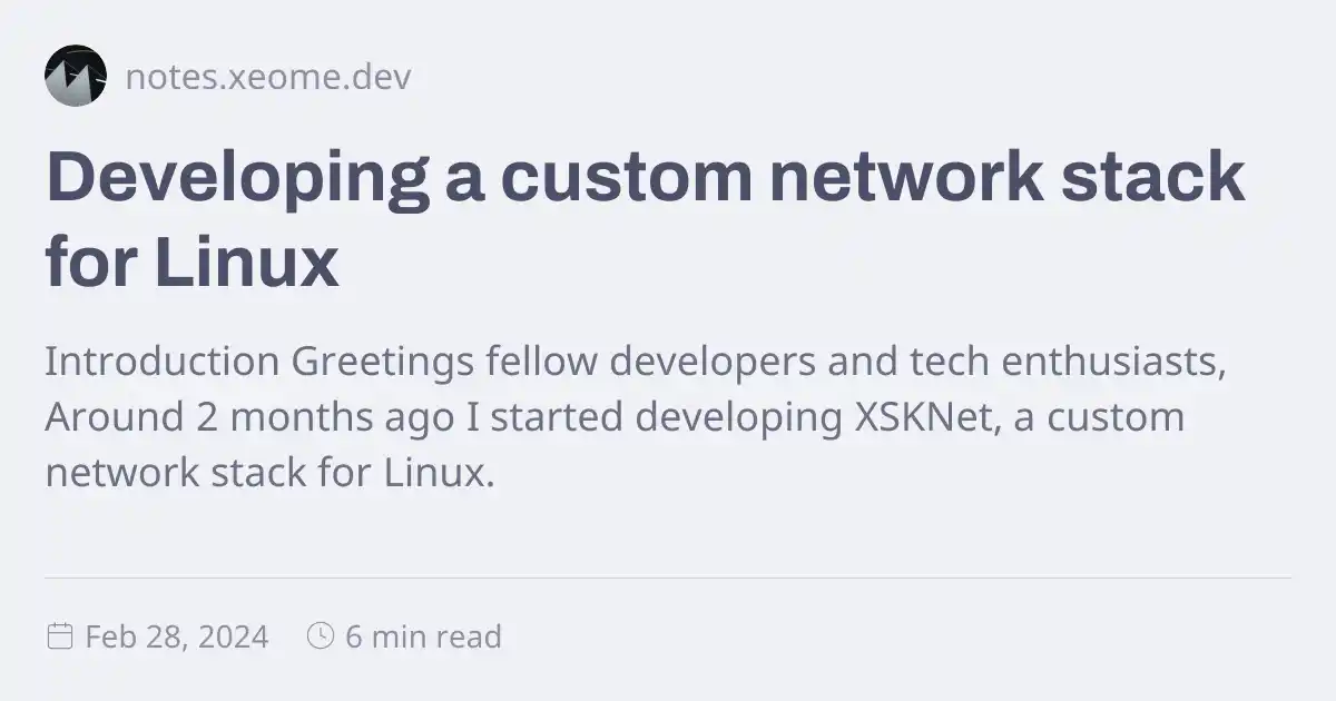 Developing a custom network stack for Linux